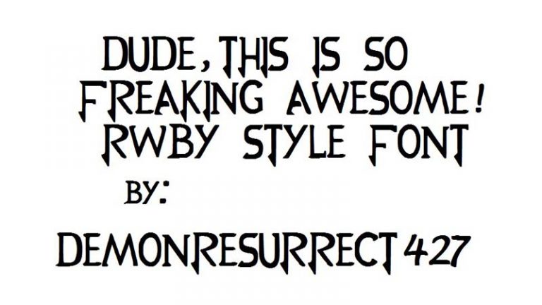 RWBY Font Free Download - All Your Fonts