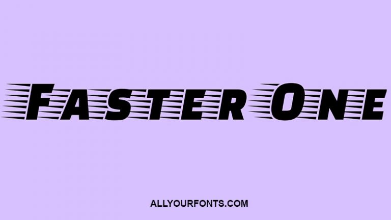 Faster One Font Download - All Your Fonts