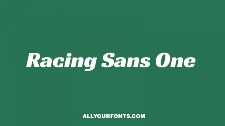 Racing Sans One Font Free Download - All Your Fonts