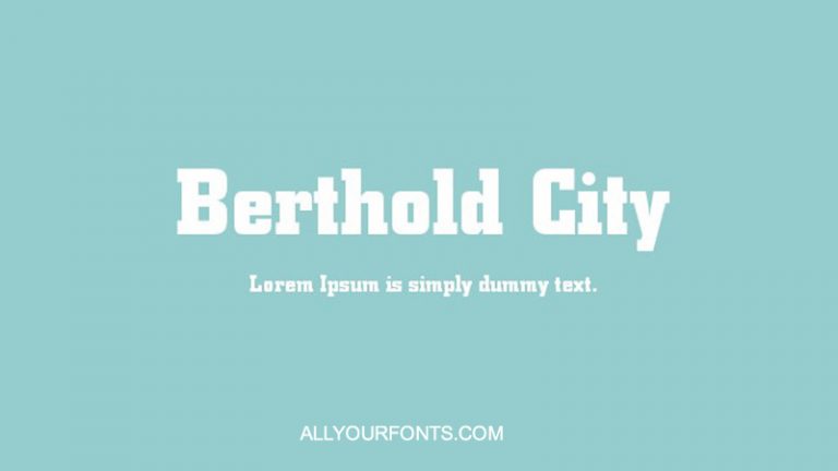 Berthold City Font Free Download - All Your Fonts