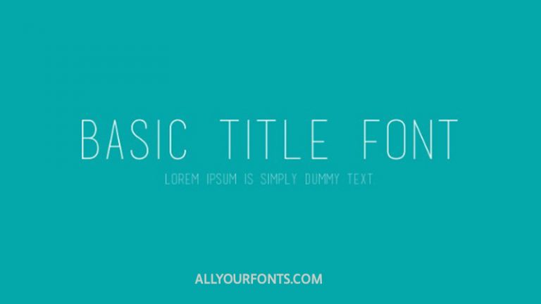 Basic Title Font Free Download - All Your Fonts